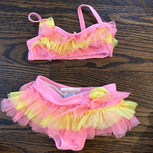 Flapdoodles | Swim | Flapdoodles Pink And Yellow Bikini Size 8 Mos ...